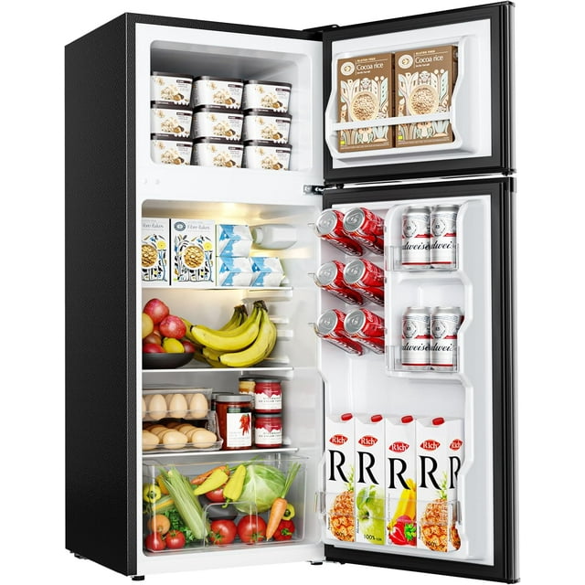 EUHOMY Mini Fridge with Freezer, 4.0 Cu.Ft Mini Refrigerator fridge, 2 ...