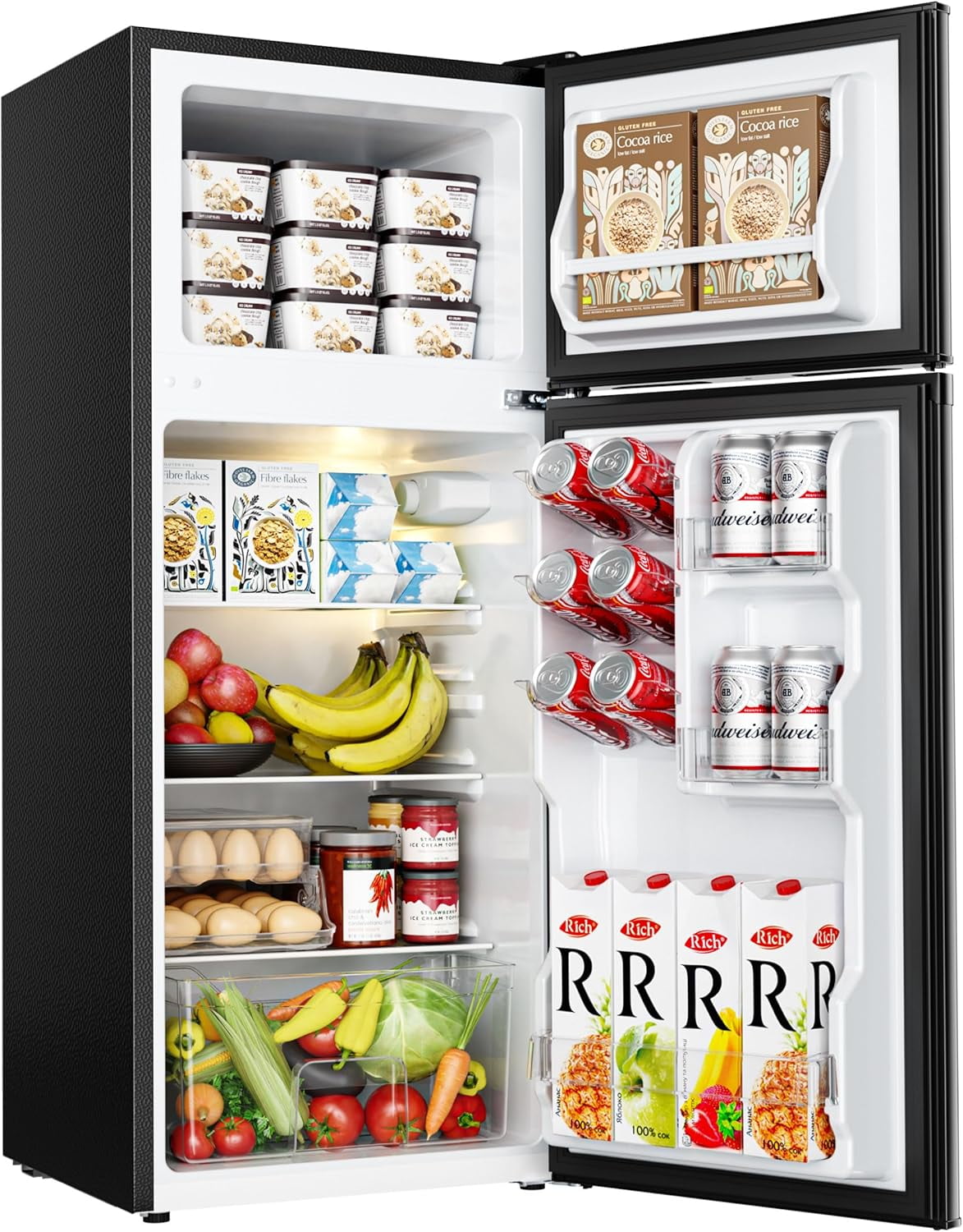 EUHOMY Mini Fridge with Freezer, 4.0 Cu.Ft Mini Refrigerator fridge, 2 ...