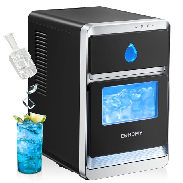 EUHOMY Crescent Countertop Ice Maker, 1500 Cubes/Day, Dual-Side Tech ...