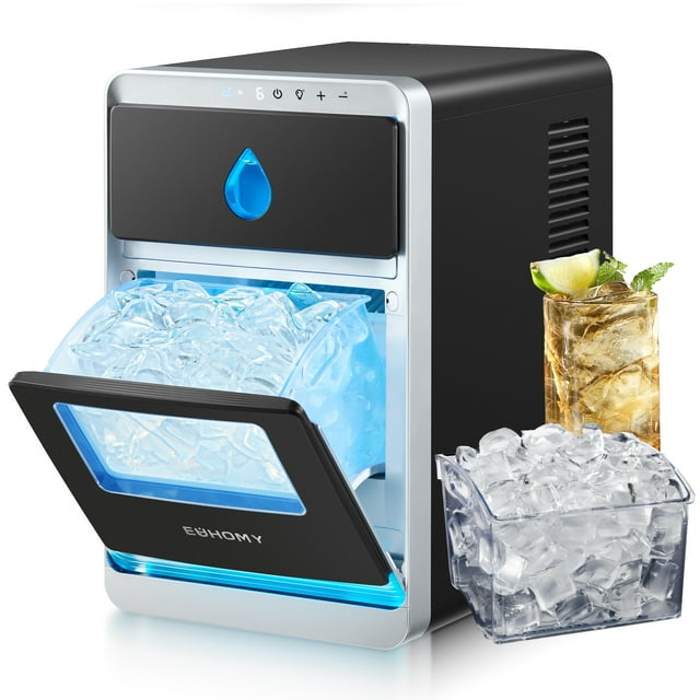 EUHOMY Crescent Countertop Ice Maker, 1500 Cubes/Day, Dual-Side Tech ...
