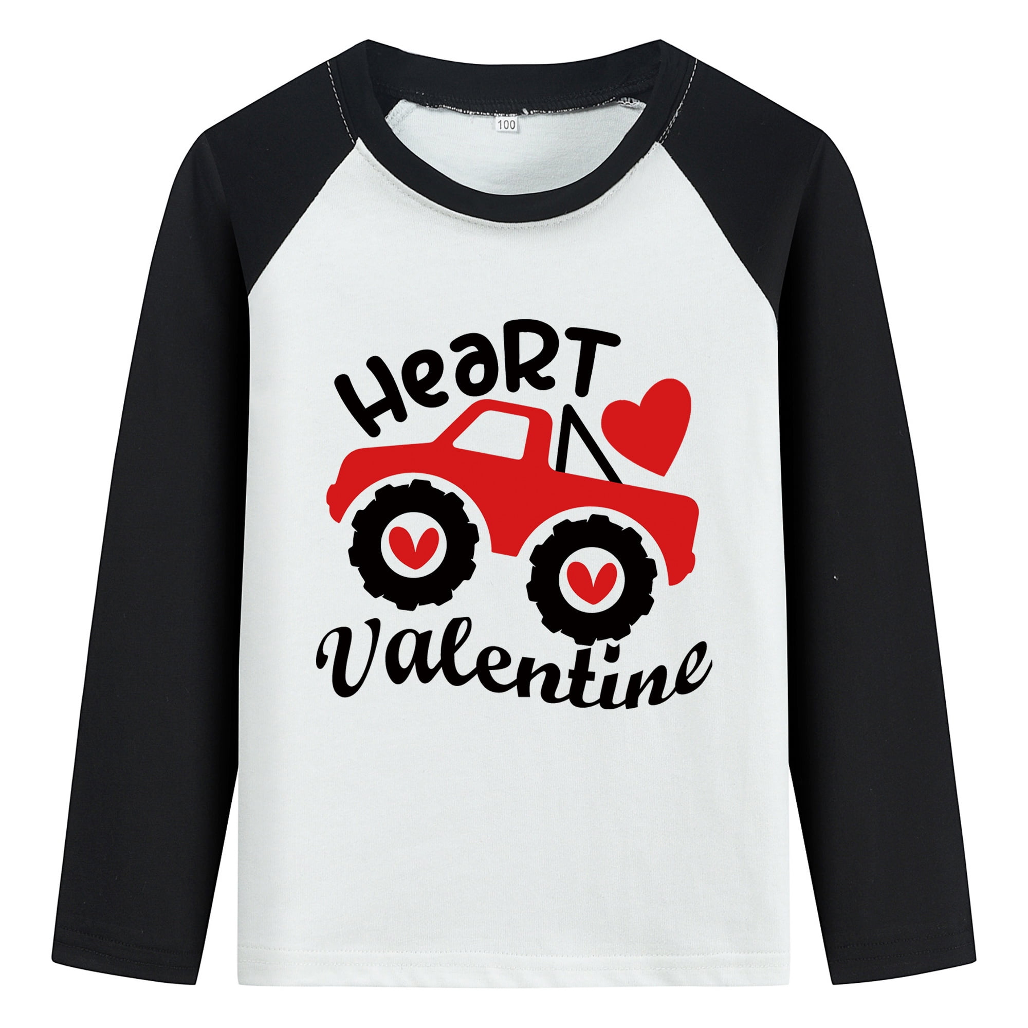 EULLA Toddler Boys Girls T-shirts Valentines Day Long Sleeve Tops Cotton Tees 2T - Walmart.com