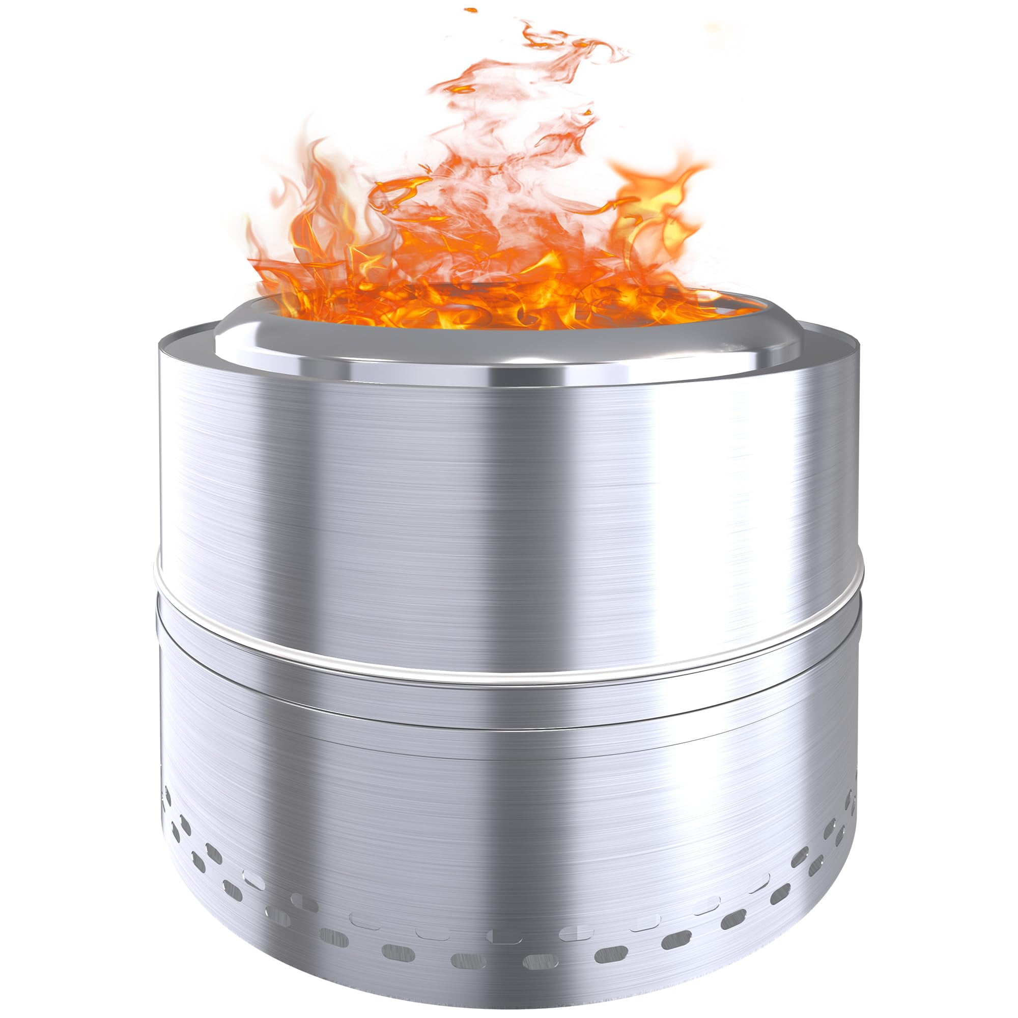 EUNHOO 20'' Smokeless Firepit,304 Stainless Steel Outdoor fire Pit ...