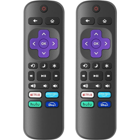 EUNPOIE Replacement TV Remote Control for Roku TV, Infrared, Black, 2 ...