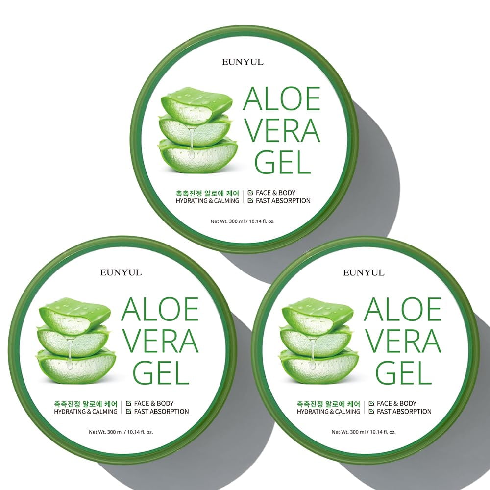 EUNYUL [PACK OF 3] Aloe Vera Soothing Gel 10. 14 fl. oz. / 300ml X 3EA Korean Skincare Body Care ...