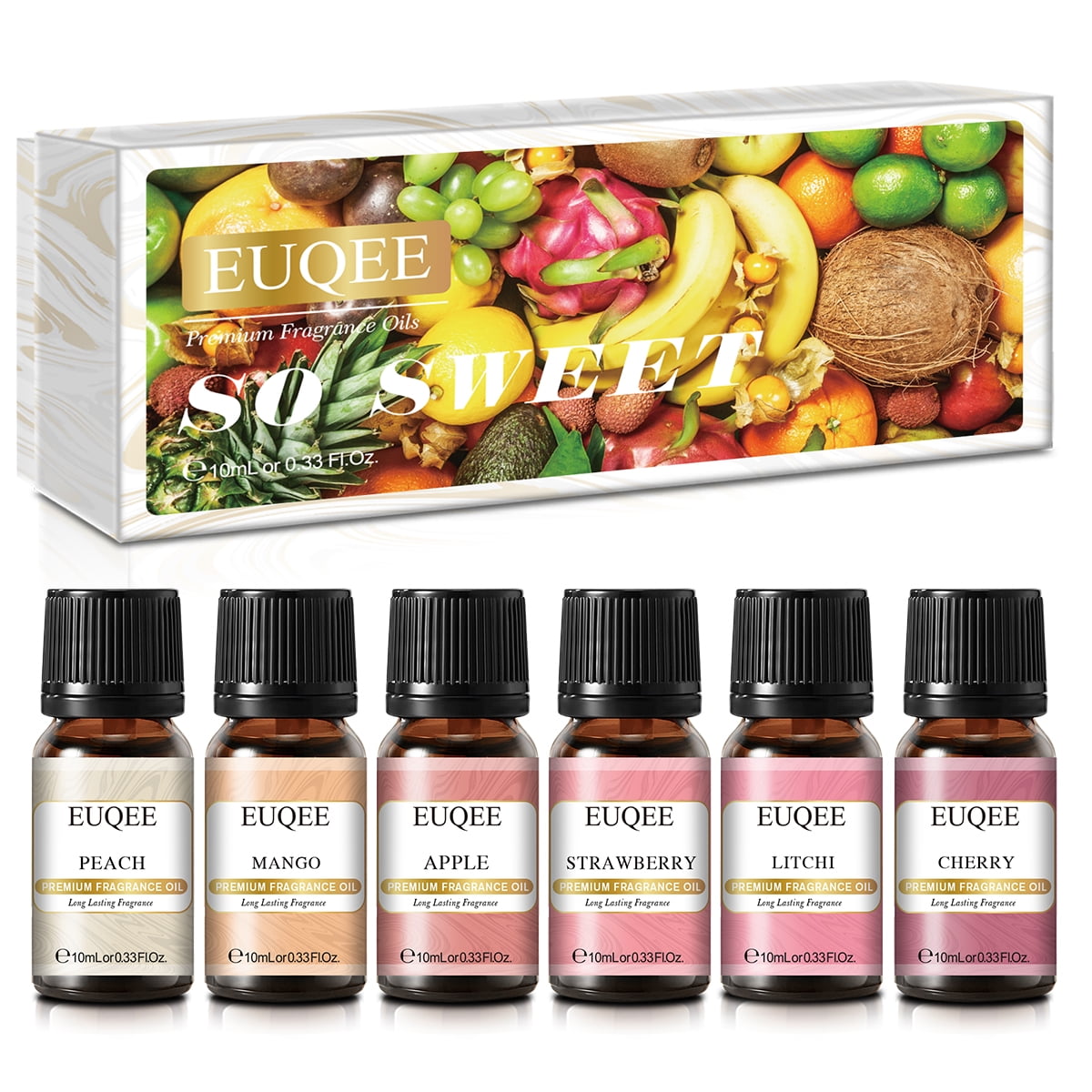 EUQEE Essential Aroma Fragrance Oils Gift Set - 6PCS Premium Fruit ...