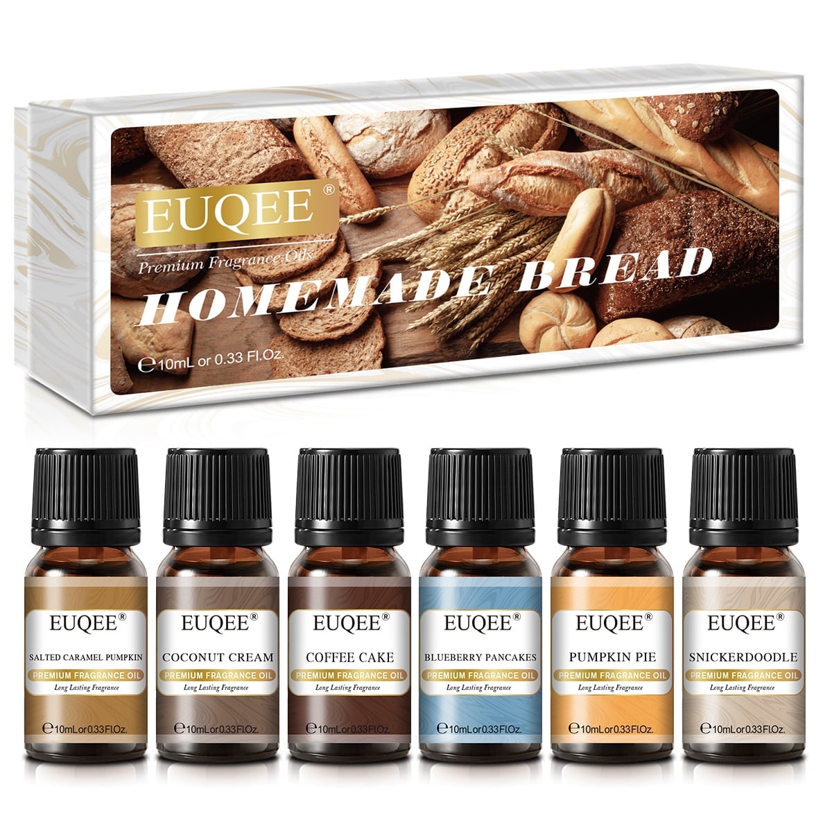 EUQEE 6PCS x 10ml Fragrance Oils Gift Set Perfect for Bath, Relaxation, Ideal for Aromatherapy ...