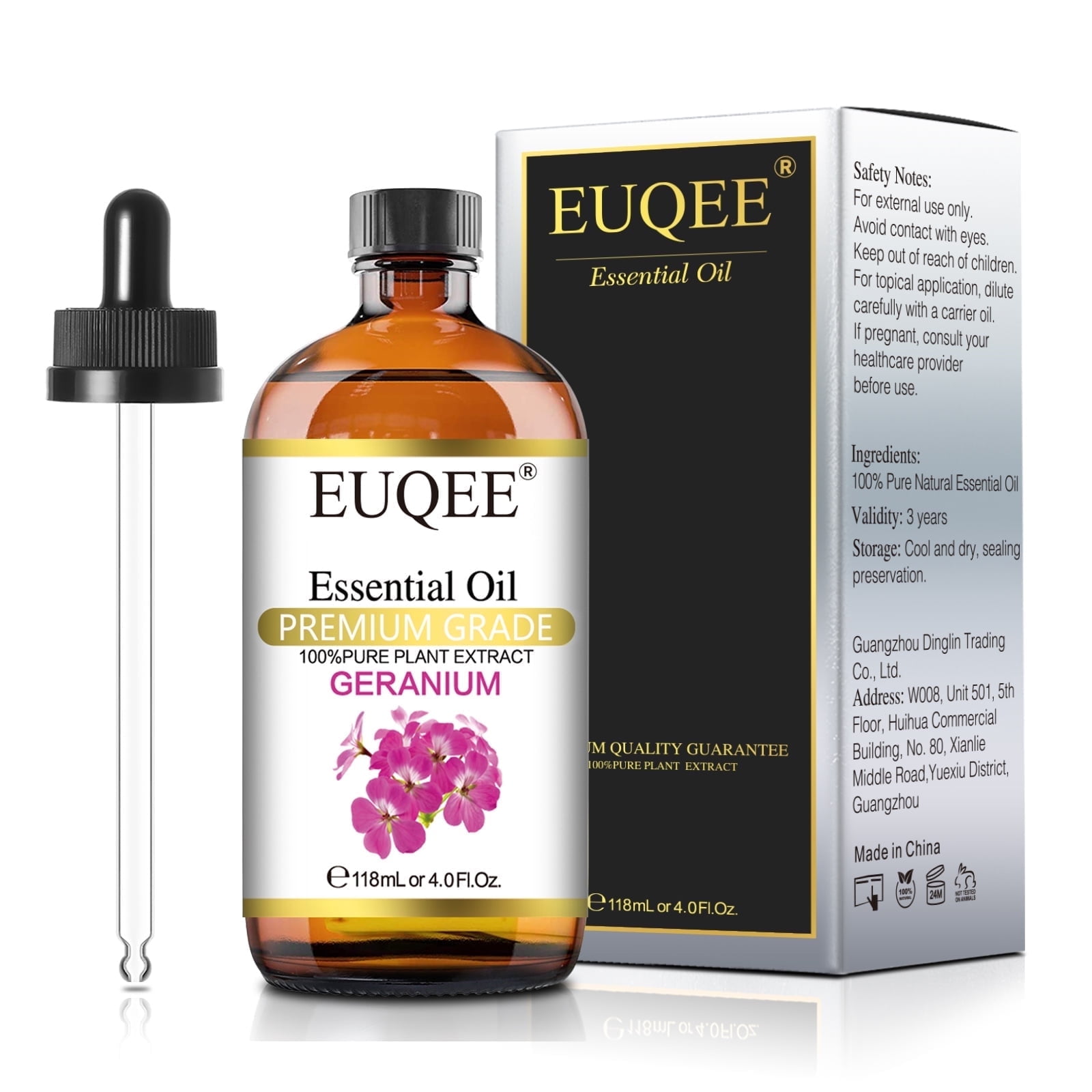 EUQEE Geranium Oil for Skin, Hair, Diffuser, Body Wash, Soap and Candle ...