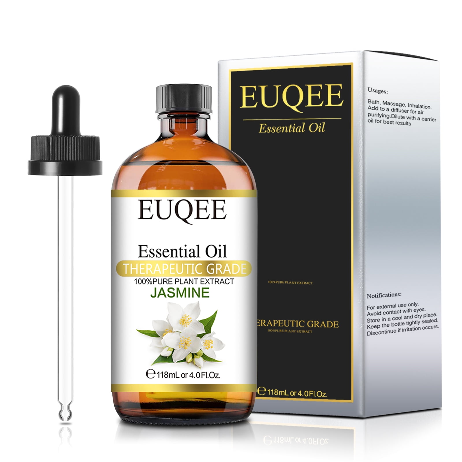 EUQEE Jasmine Essential Oil 118ml Premium Grade Jasmine Fragrance Oil ...