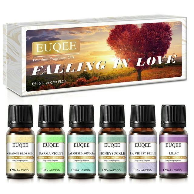 EUQEE 6PCS Premium Grade Floral Fragrance Oils Gift Set for Diffuser, Aromatherapy, Cleaning ...