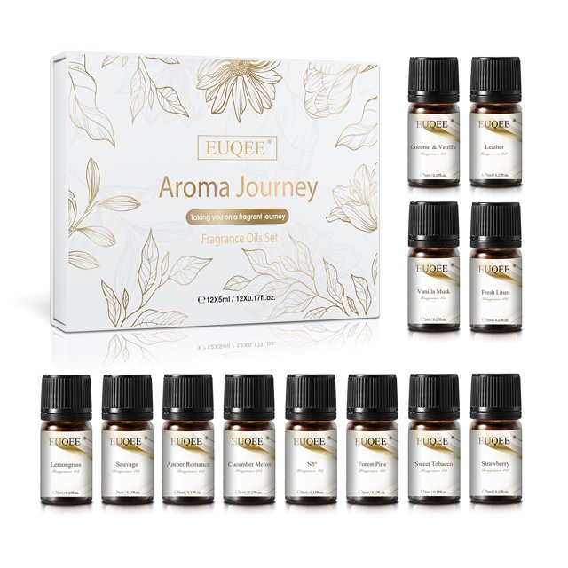 EUQEE Set of 12 Premium Grade Fragrance Oils for Candle Making ...