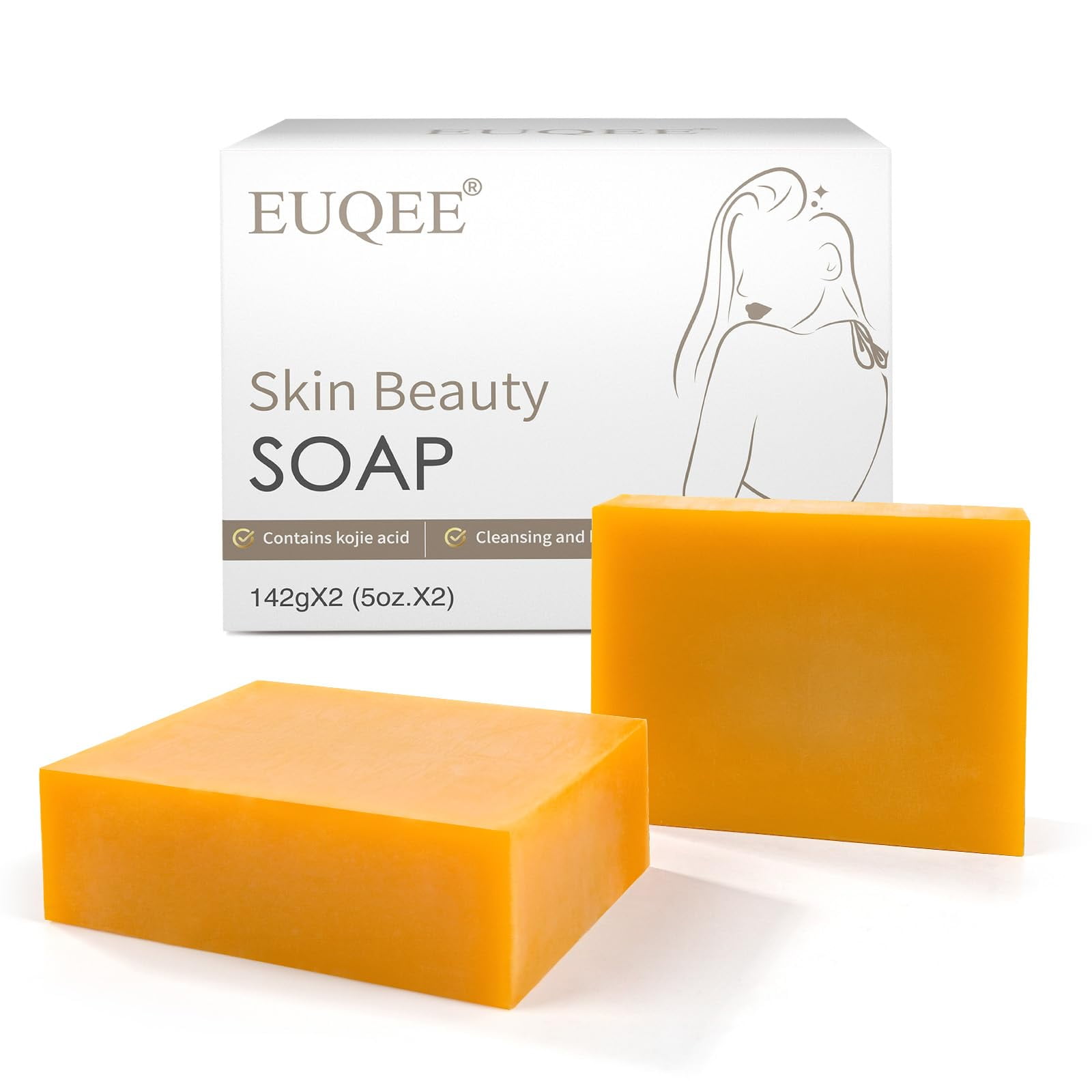 EUQEE Turmeric Kojic Acid HMF23 Soap, 5 oz with Glycerin, Vitamin C ...