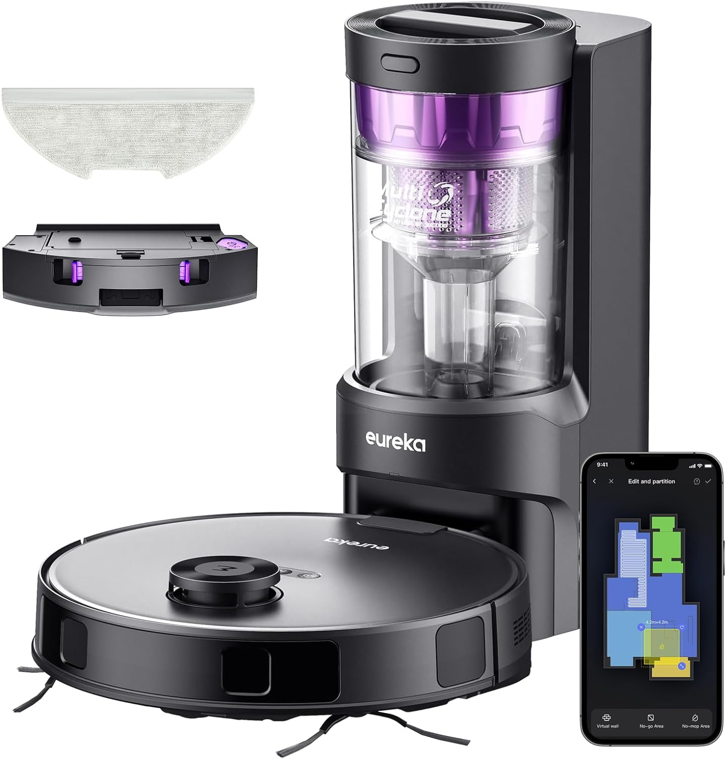 EUREKA E10s Robot Vacuum and Mop Combo, Bagless Self-Emptying Station ...