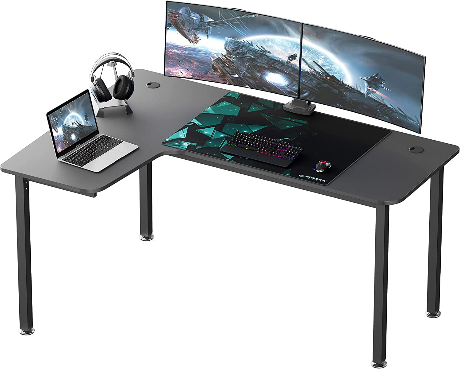 EUREKA ERGONOMIC 60 Inch Black Corner L Shaped Computer Desk, Home ...