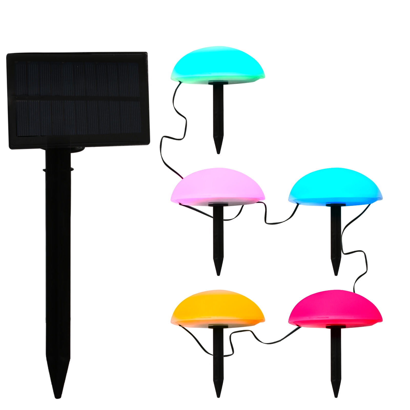 EURO SAKURA Solar Ground Lights Half Ball Lawn Lamp 5 LED Waterproof ...