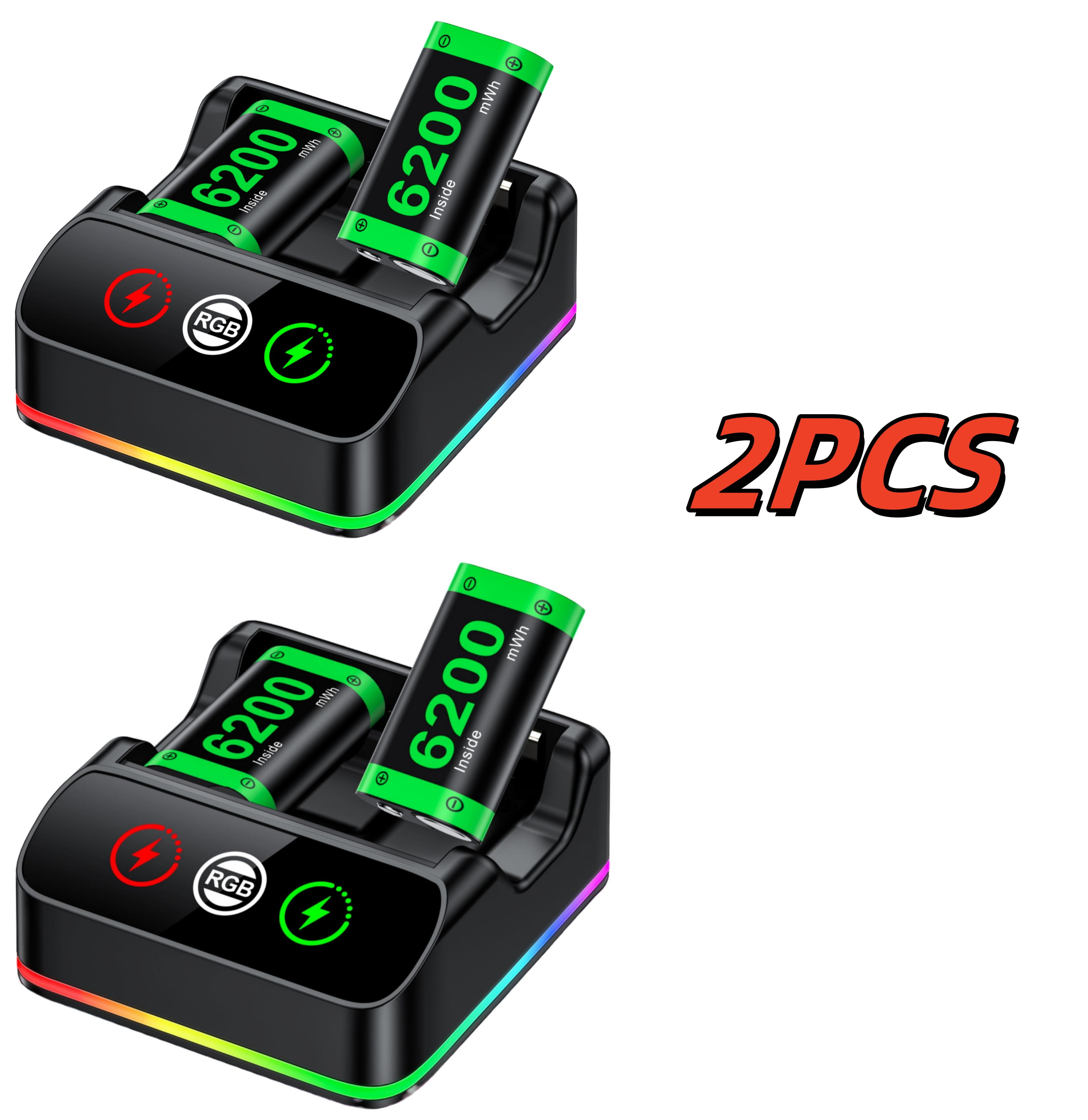 EUROA 2PCS Xbox One Controller Battery Pack with 2x6200mWh for Xbox One ...