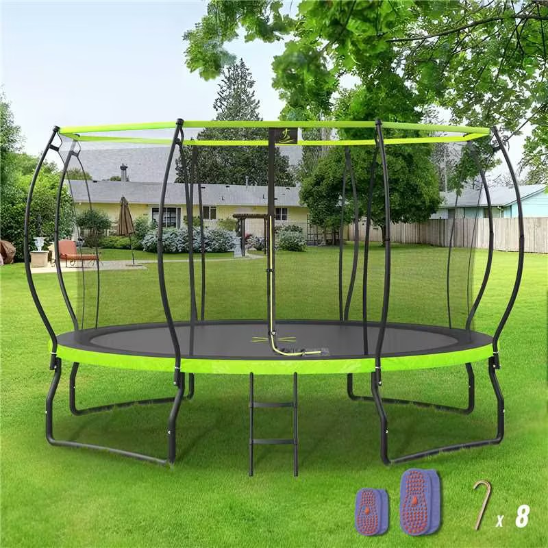 14FT Trampoline for Kids,Trampoline with Upgraded Arc Composite Pole ...