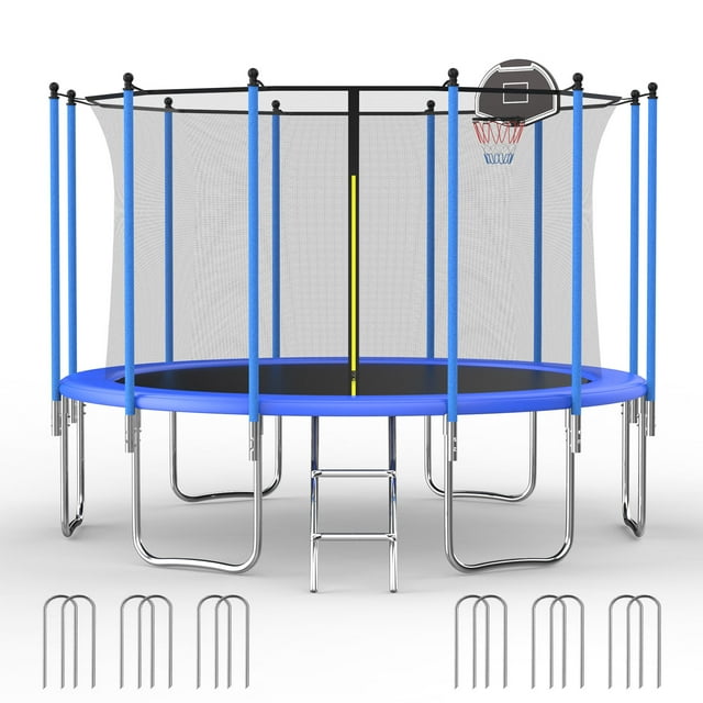 EUROCO 1500LBS 16FT Trampoline for Adults and Kids, Trampoline with ...