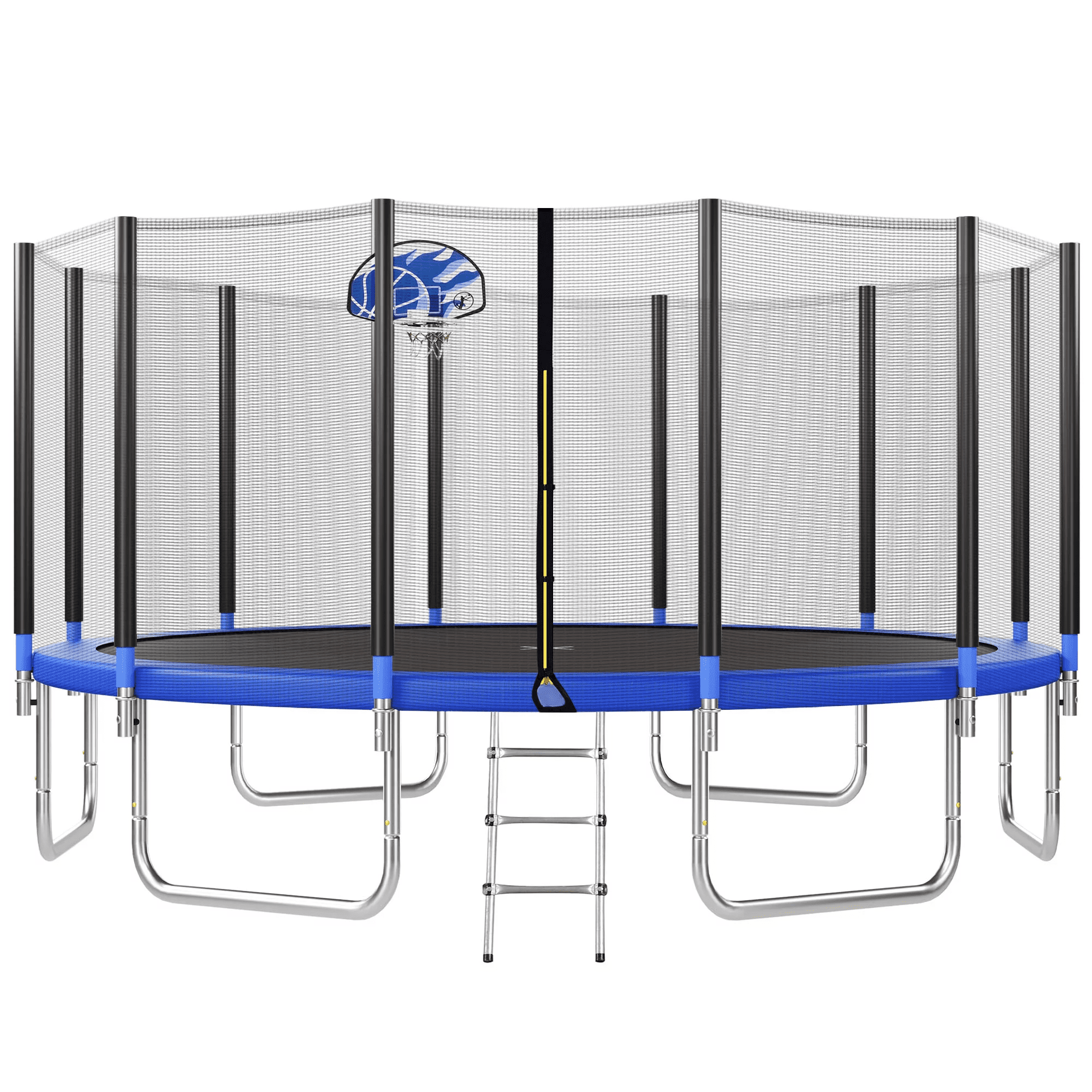 EUROCO 1500LB 16FT Trampoline for 8-9 Kids Adults with Basketball Hoop ...