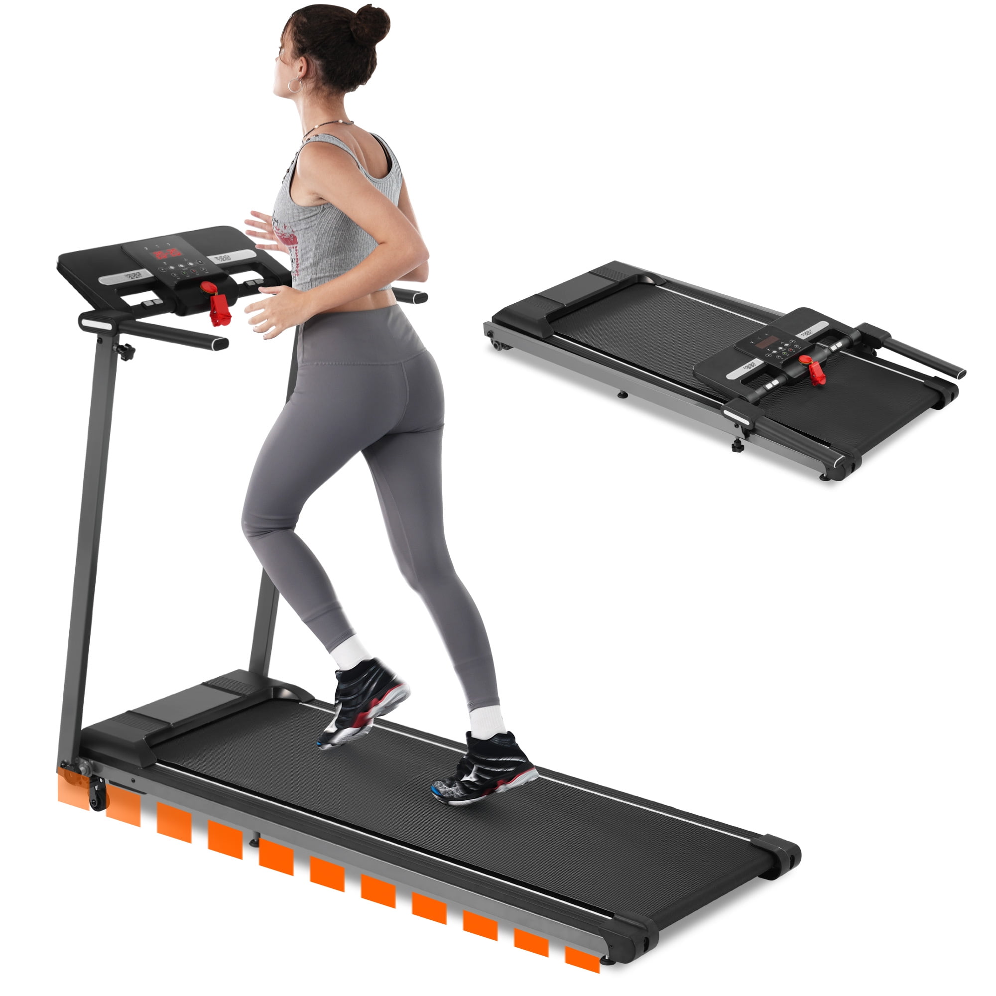 EUROCO 2.5HP Folding Treadmill with 7.5mph Speed, 265LBS Walking ...