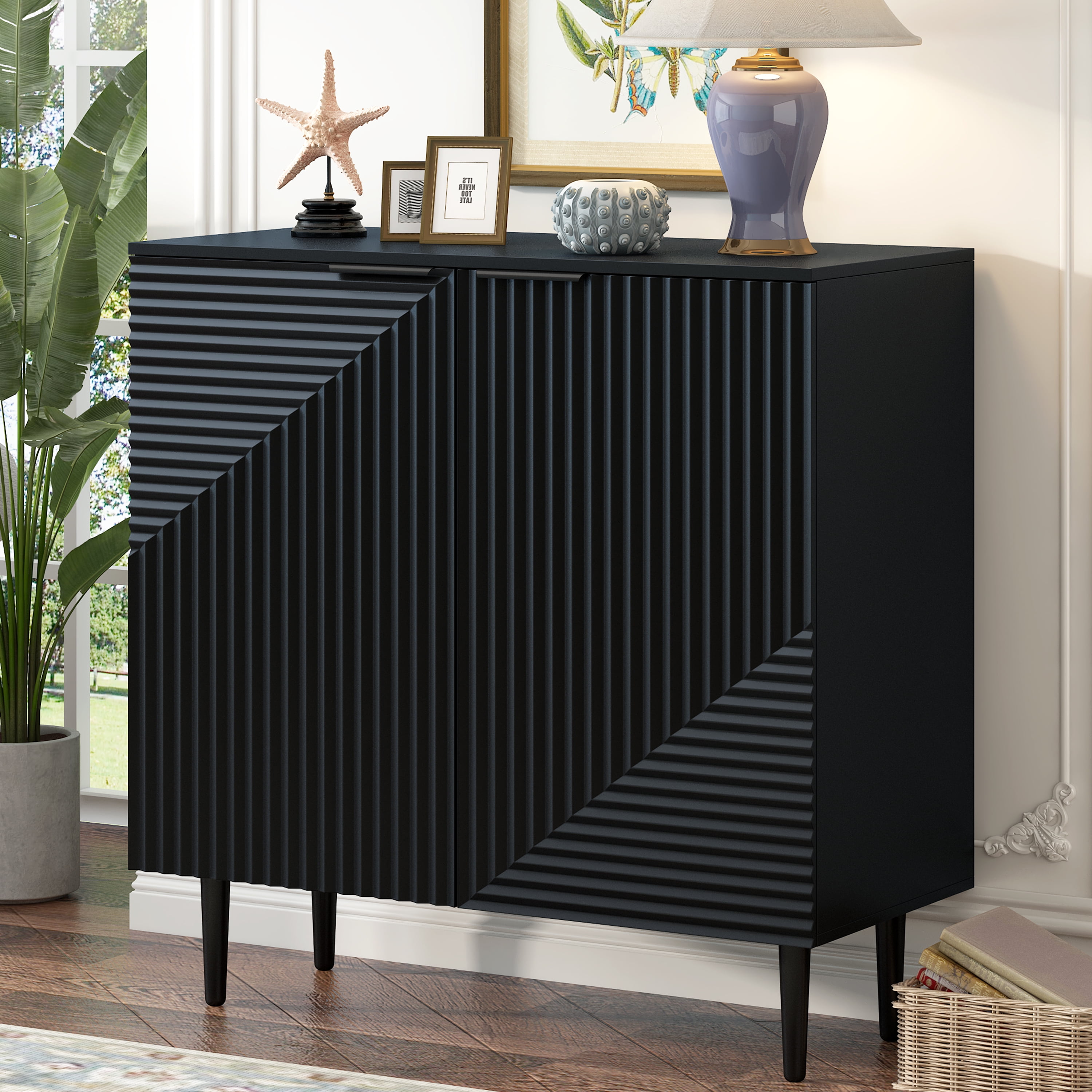 EUROCO 2 Door Sideboard Cabinet,35" Buffet Cabinet with Storage ...