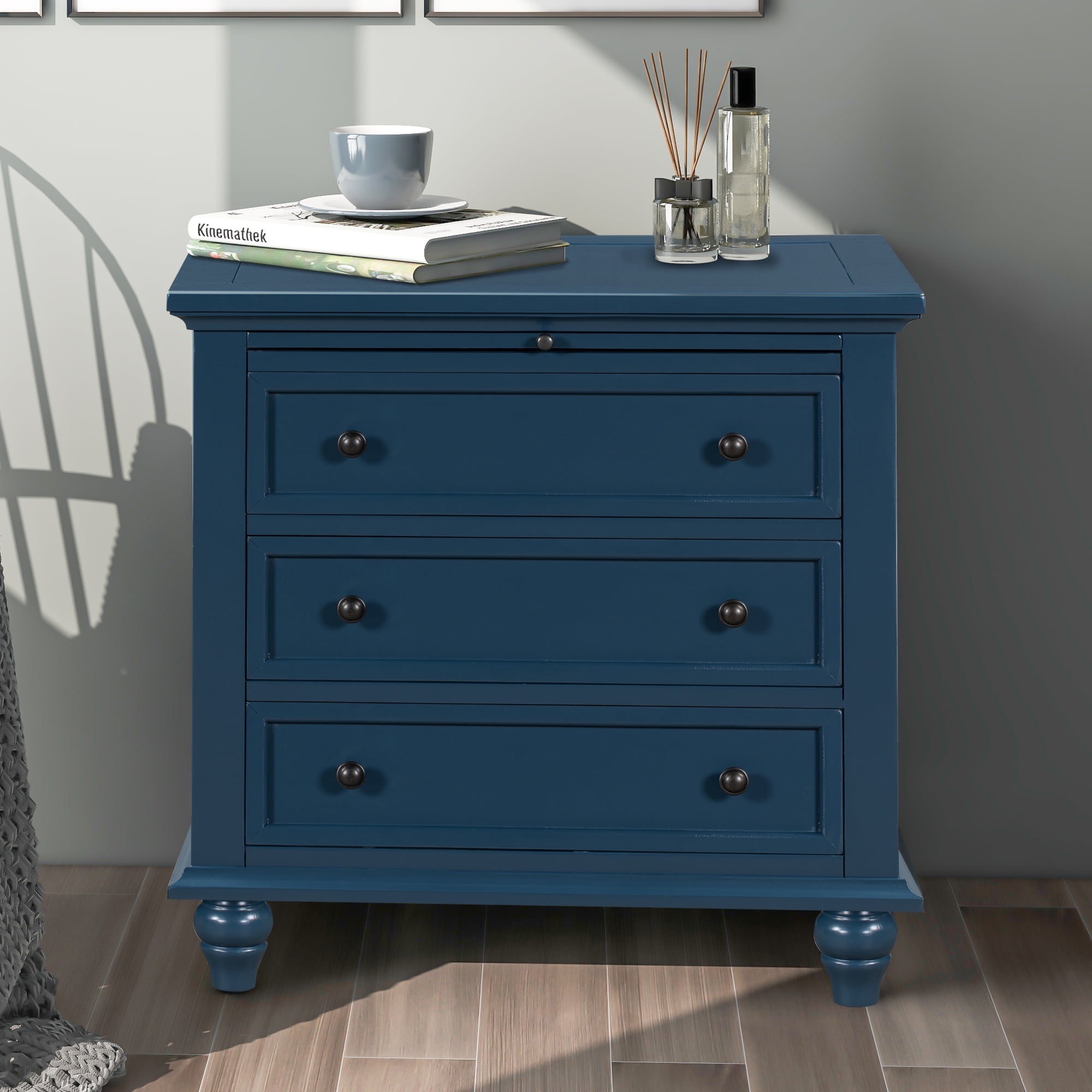 EUROCO 28'' Oversized Nightstand, Bedside Dresser End Table with Pull ...