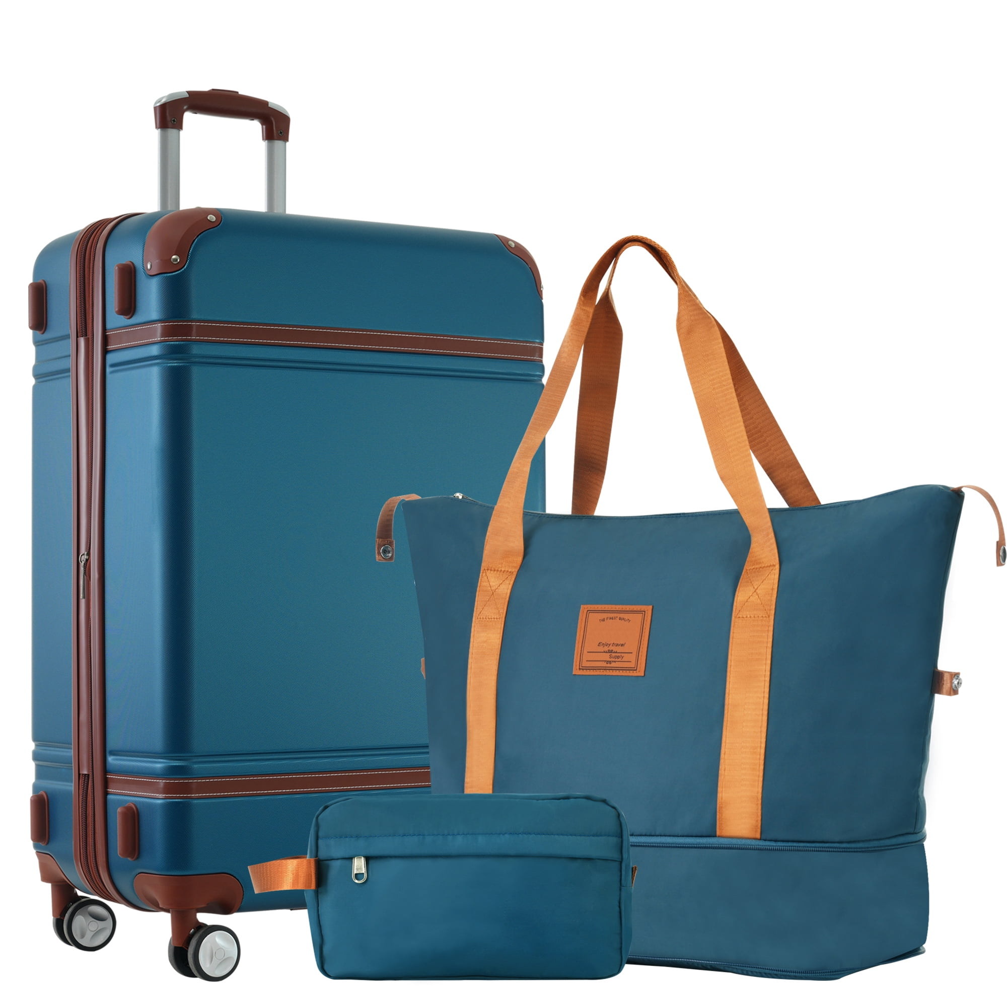 EUROCO 3-Piece Luggage Sets, 24" Medium Checked Luggage with TSA Lock ...