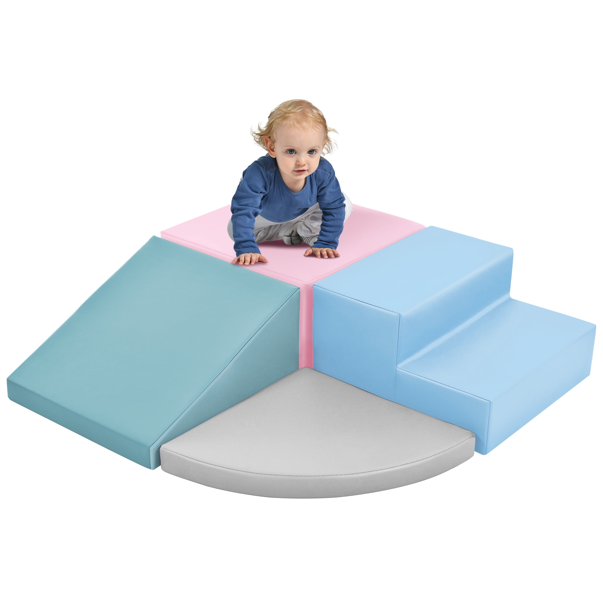 EUROCO 4 Pcs Kids Climbing Toys for Toddlers, Soft Foam Blocks Play ...