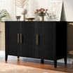 EUROCO Free Standing Buffet Cabinet，Wave Pattern Storage Sideboard with ...