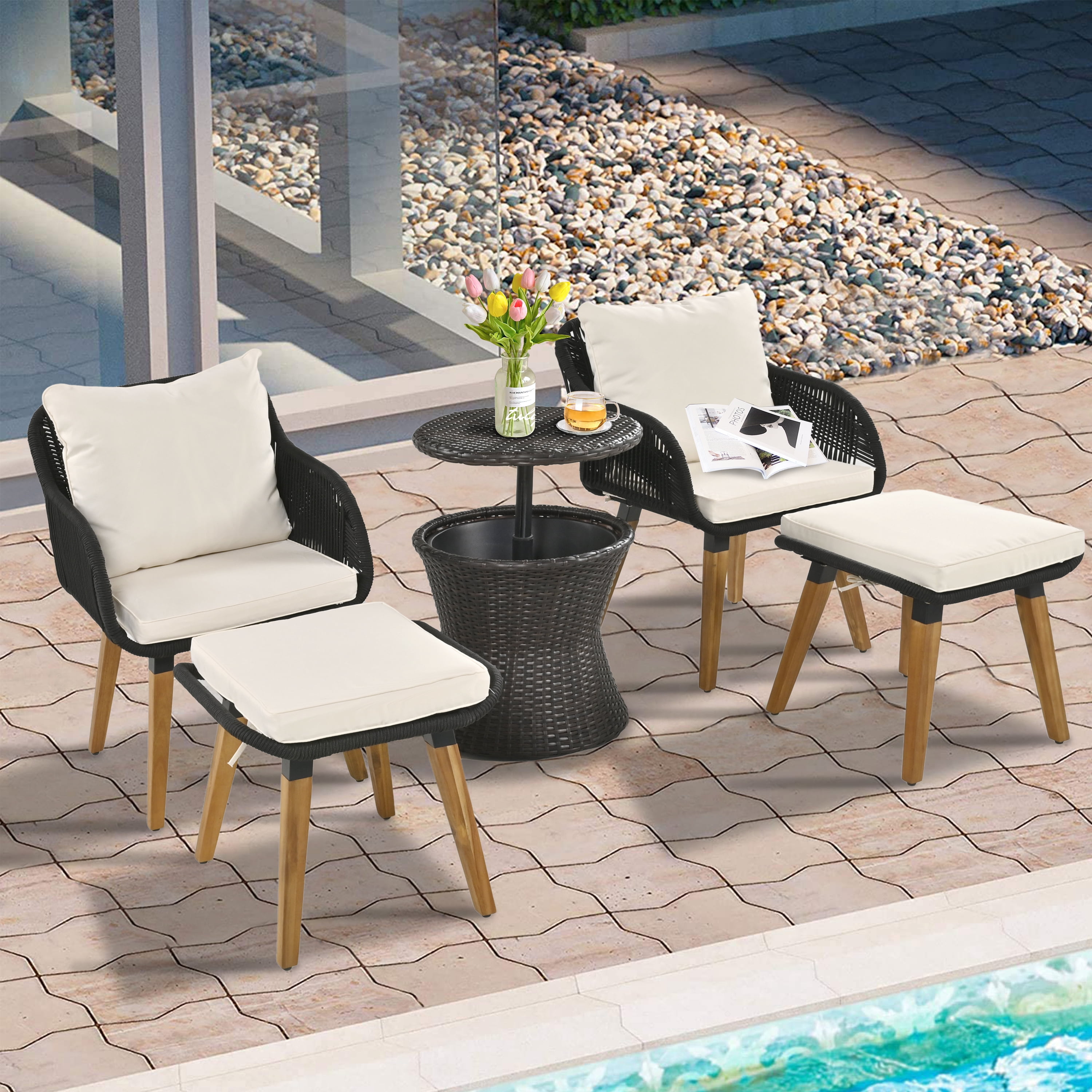 3 Piece Bistro Conversation Set Yangming 3-Piece Outdoor Bistro Set ...