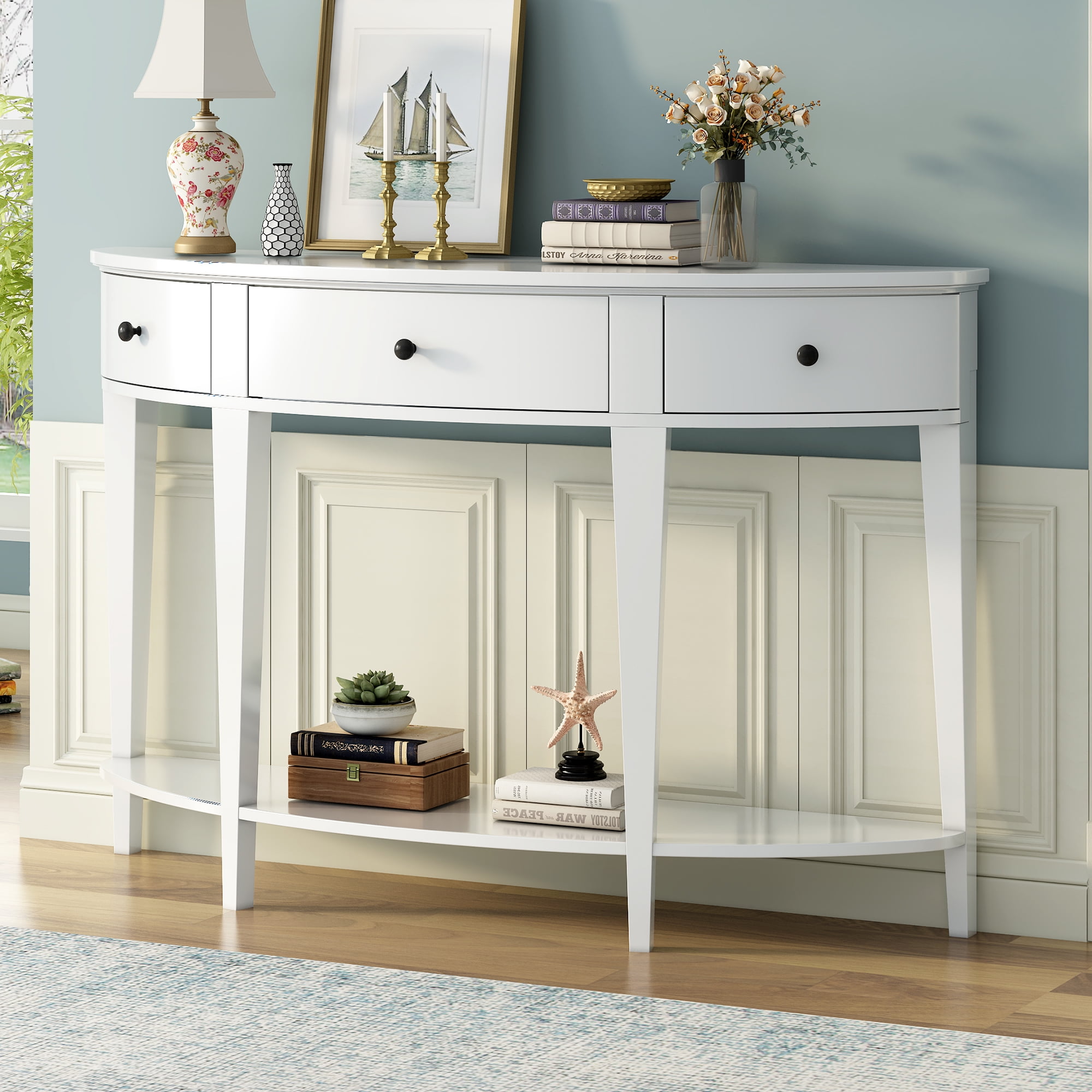 EUROCO 51.1" Console Table Sofa Table for Entryway with 3 Drawers and ...
