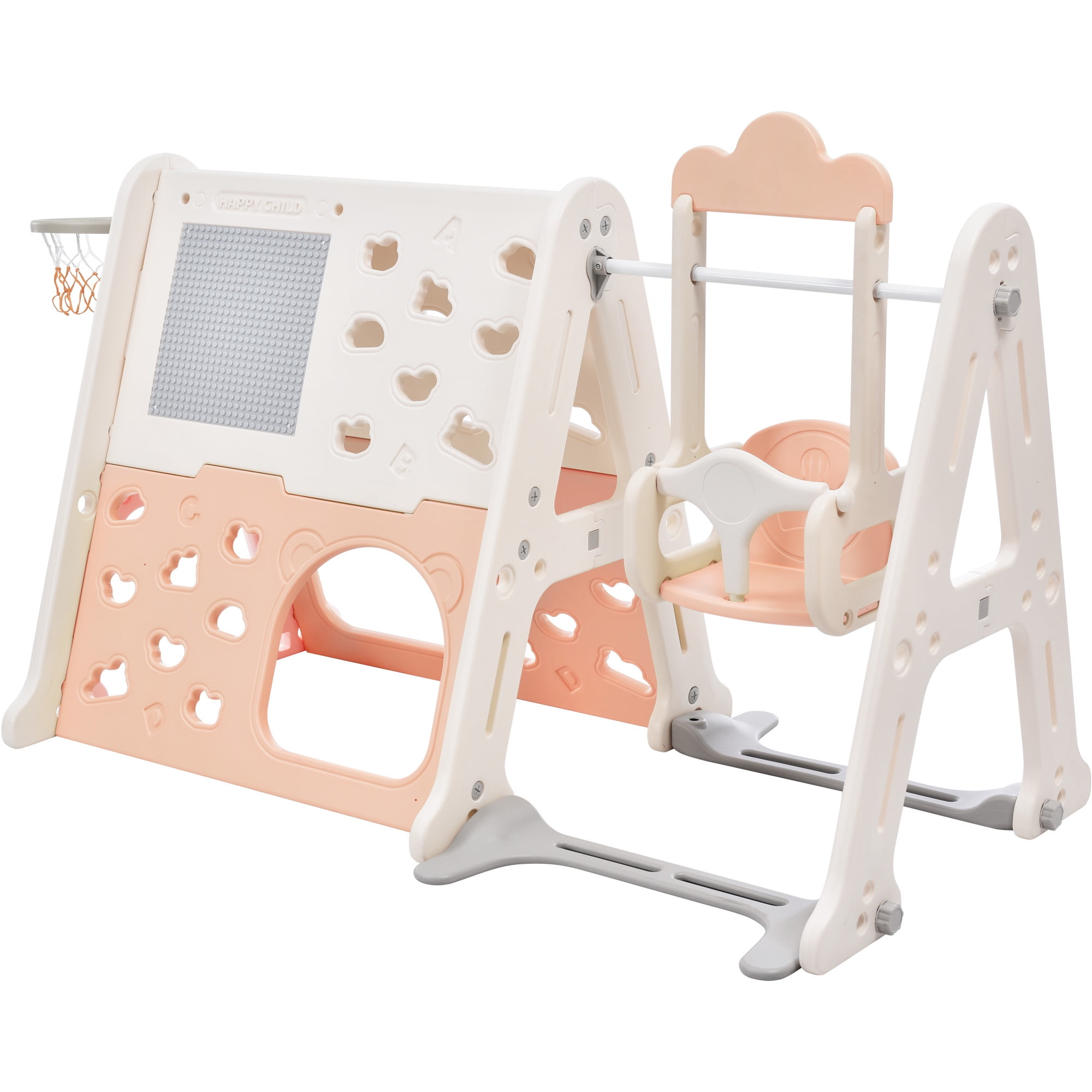 EUROCO 6-in-1 Toddler Climber and Swing Set Kids Playground Climber ...