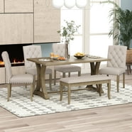 Plank+Beam 62" Verso Oval Dining Table for 4, Solid Wood Kitchen Table for Dinner Room, Walnut ...