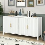 Henn&Hart 58" White MDF/Metal Buffet Table - Walmart.com