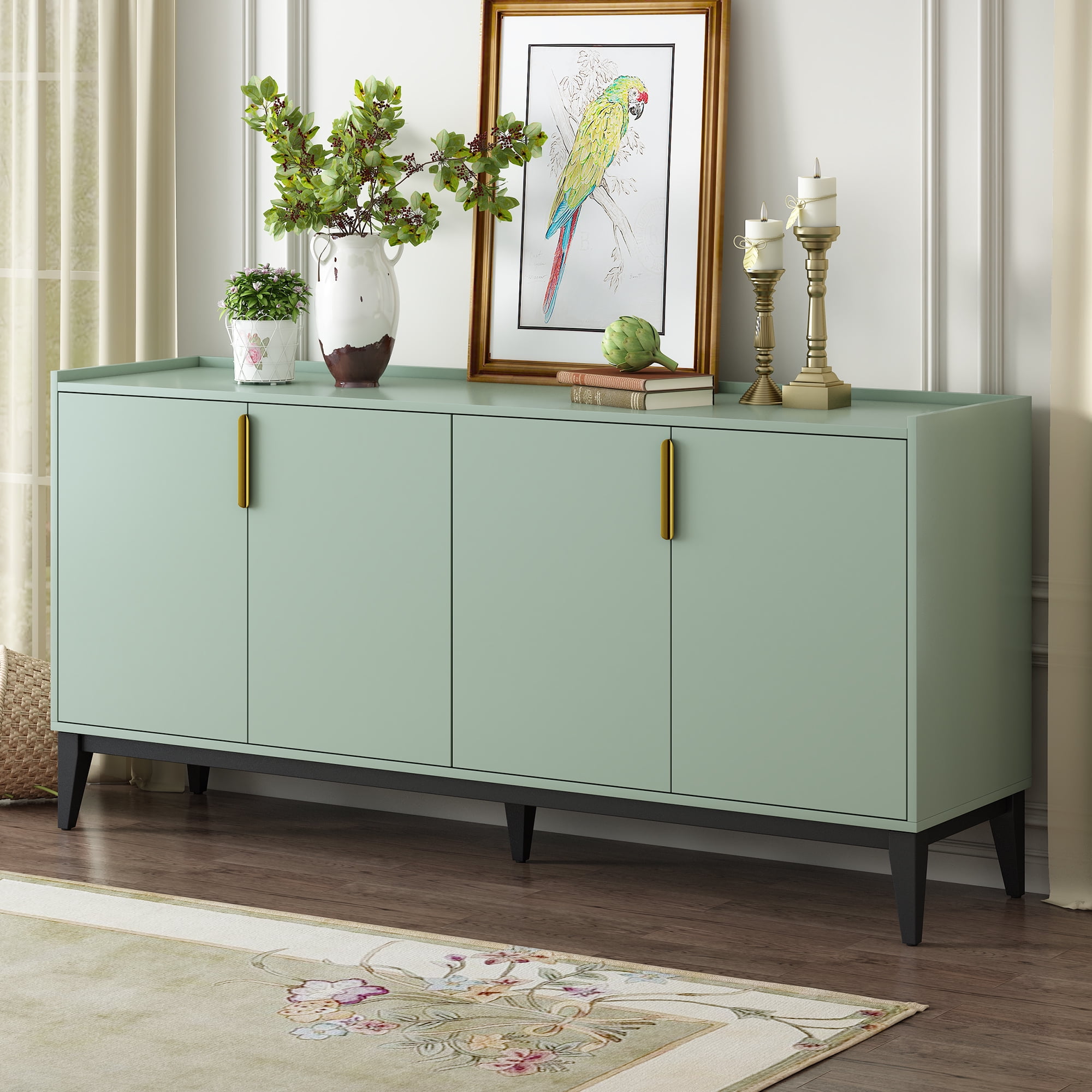 EUROCO 63" Longer Sideboard Cabinet with Large Storage ,Free Standing ...