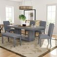 EUROCO 78" 6PCS Extendable Dining Table Set for 6,Wood Dining Room ...