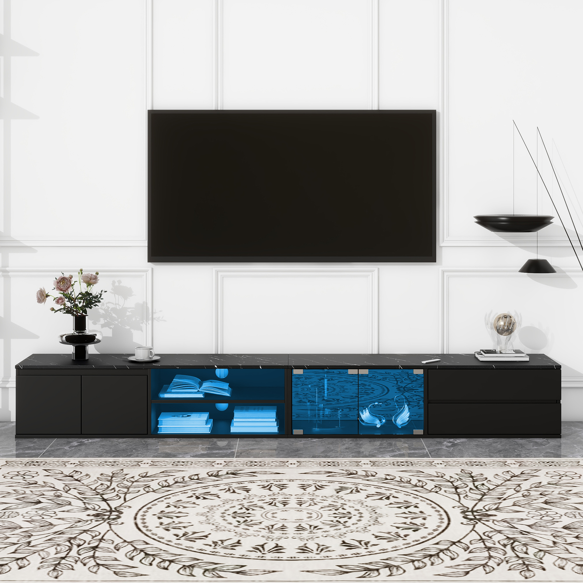 EUROCO TV Stand for 75+ " TV, Entertainment Center TV Media Console ...