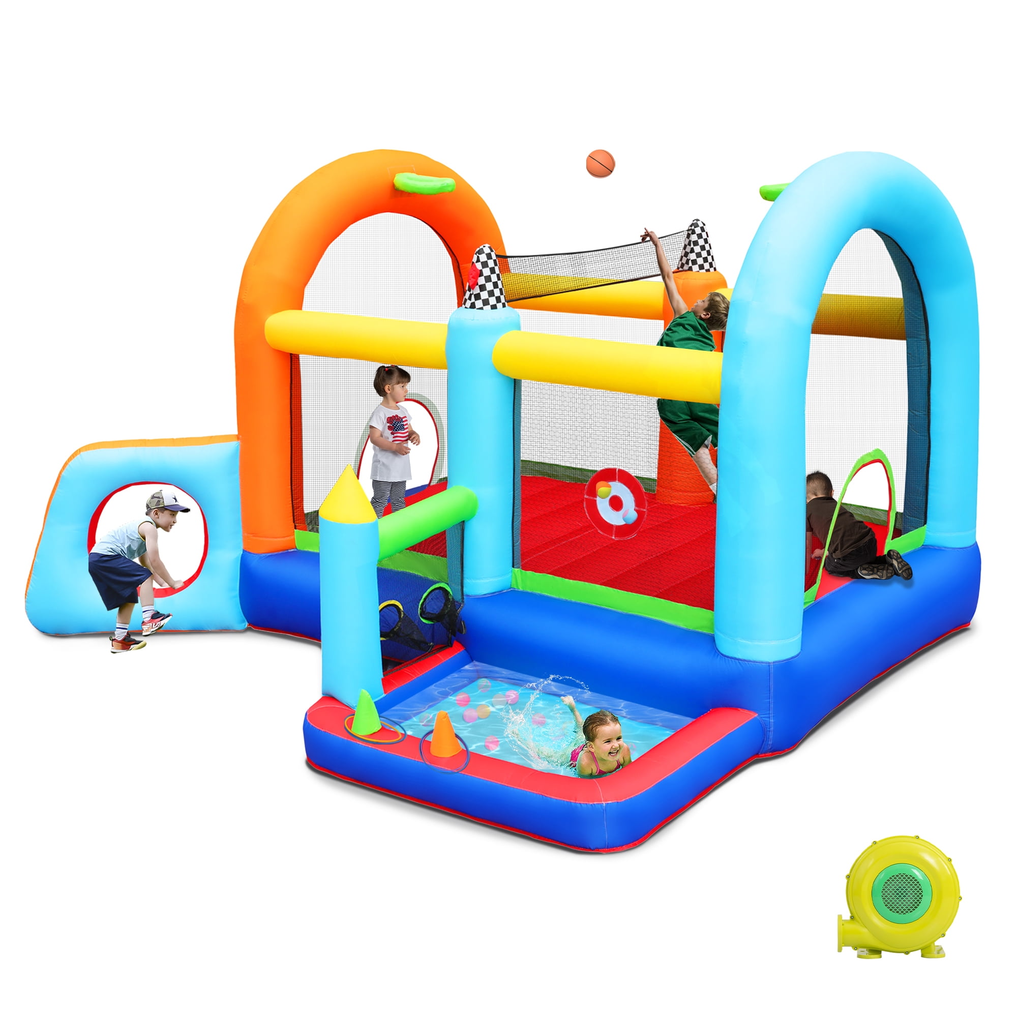 EUROCO Child Inflatable Jumper Bounce House - Playground Backyard ...