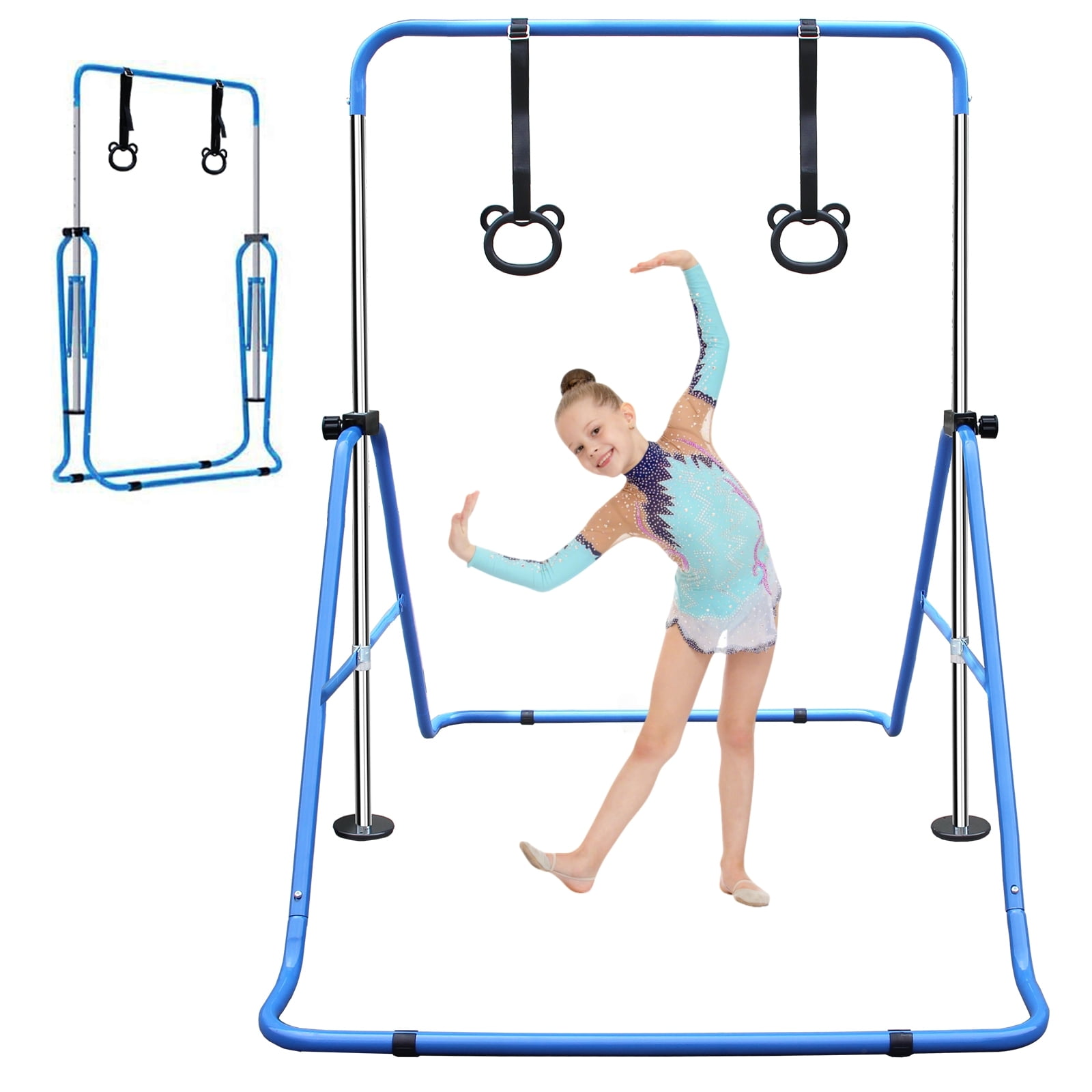 EUROCO Folding Gymnastics Bars for Kids, Height Adjustable Junior ...