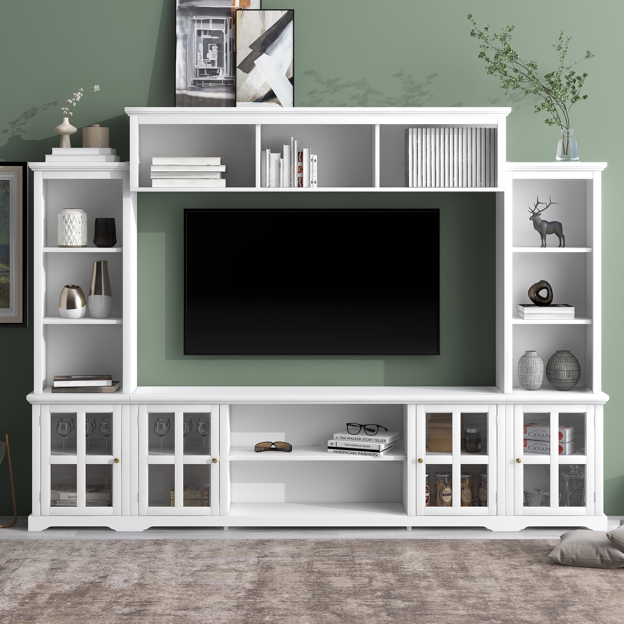 EUROCO Modern TV Console for TVs Up to 70”, Minimalism Style ...