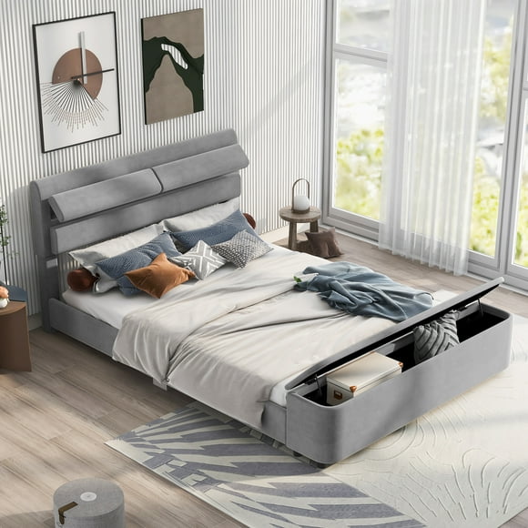 Euroco Wood Platform Bed Headboard And Footboard