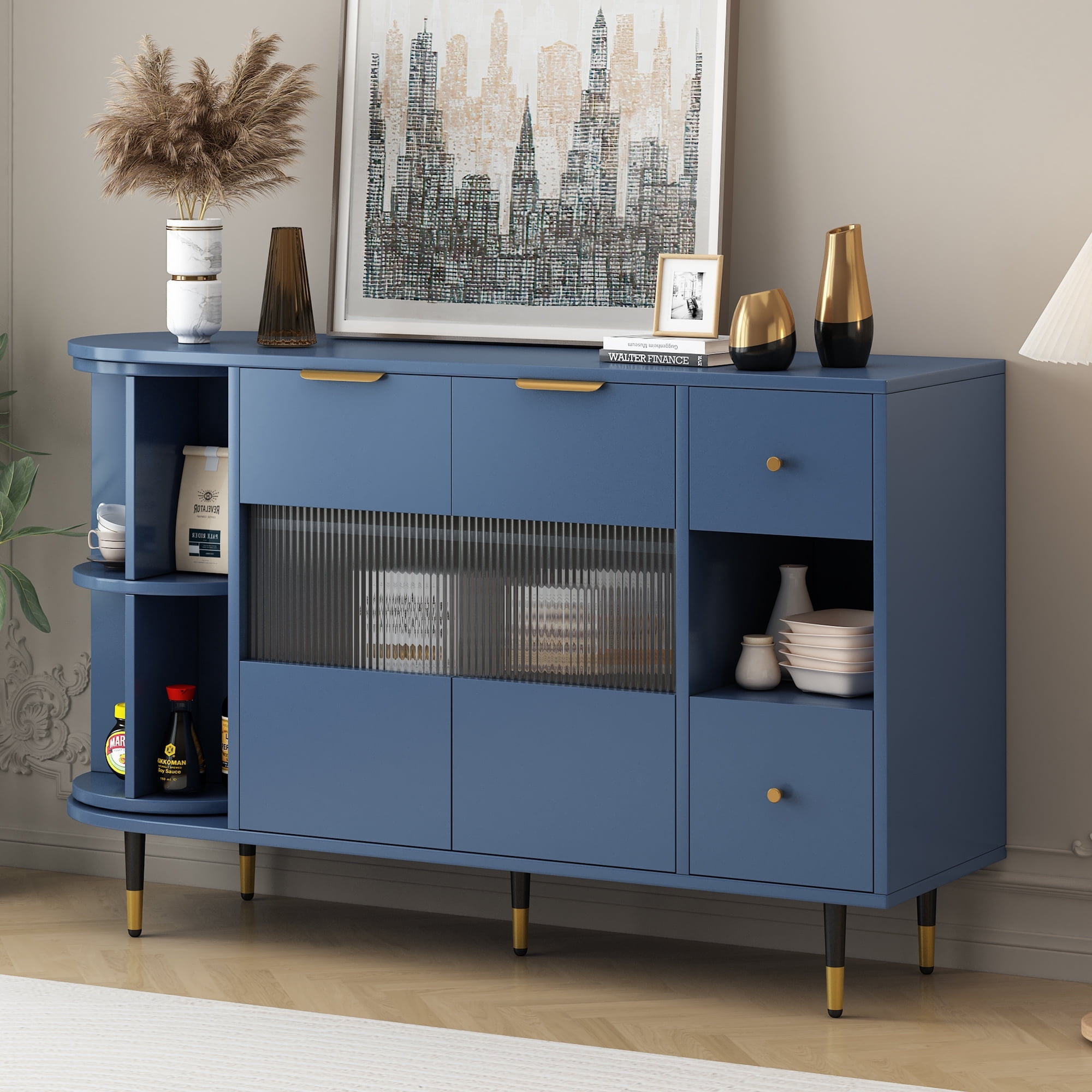 EUROCO Rotating Storage Cabinet - Design - Tempering Glass - Walmart.com