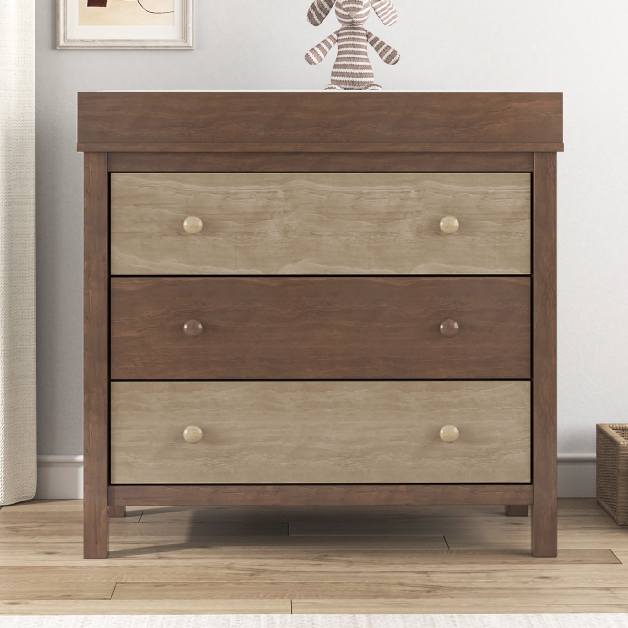 EUROCO Sideboard Cabinet,Free Standing Chest Dresser with 3 Drawers ...