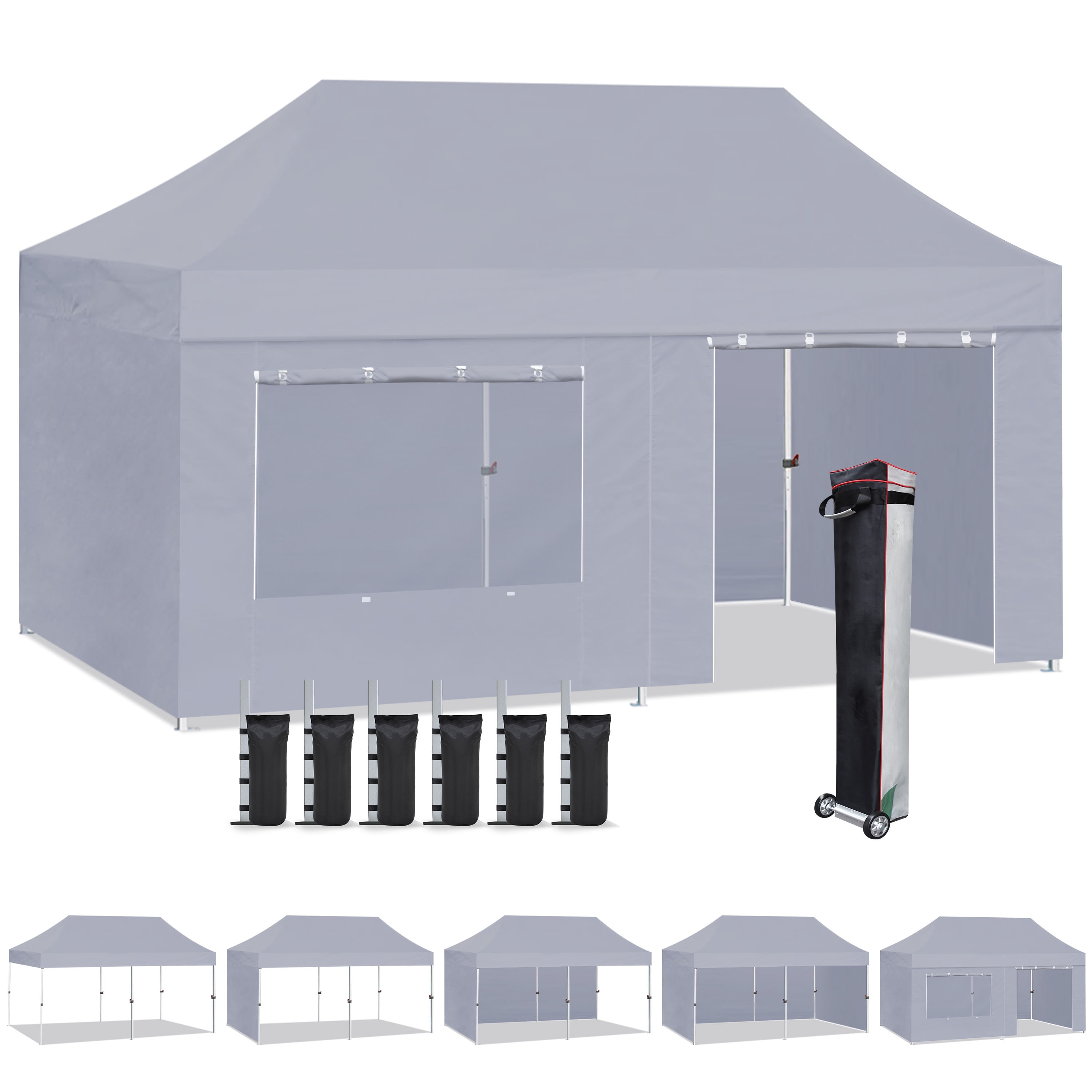 Euromax USA 10'x20' Commercial Instant Canopy Tent with Removable Walls for Outdoor Weddings ...