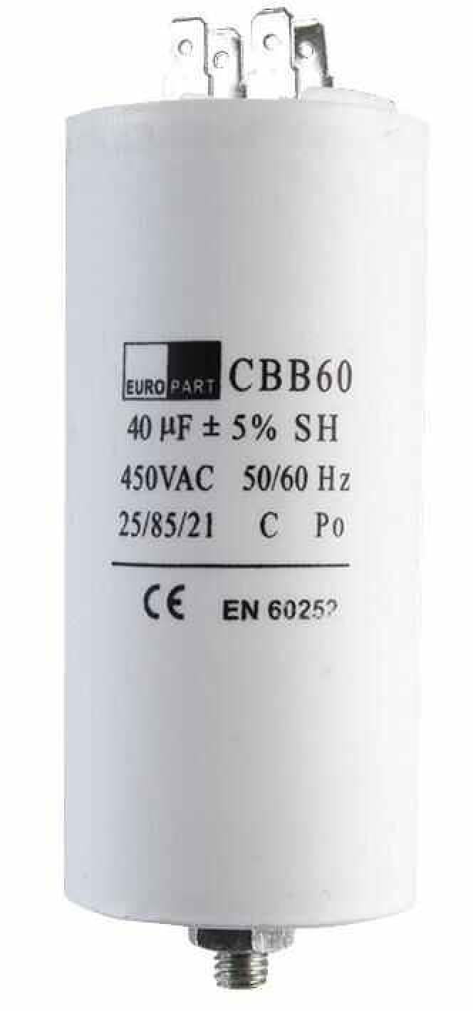 EUROPART - CBB60 Universal Capacitor 40uF / 40MFD 450V AC - Walmart.com