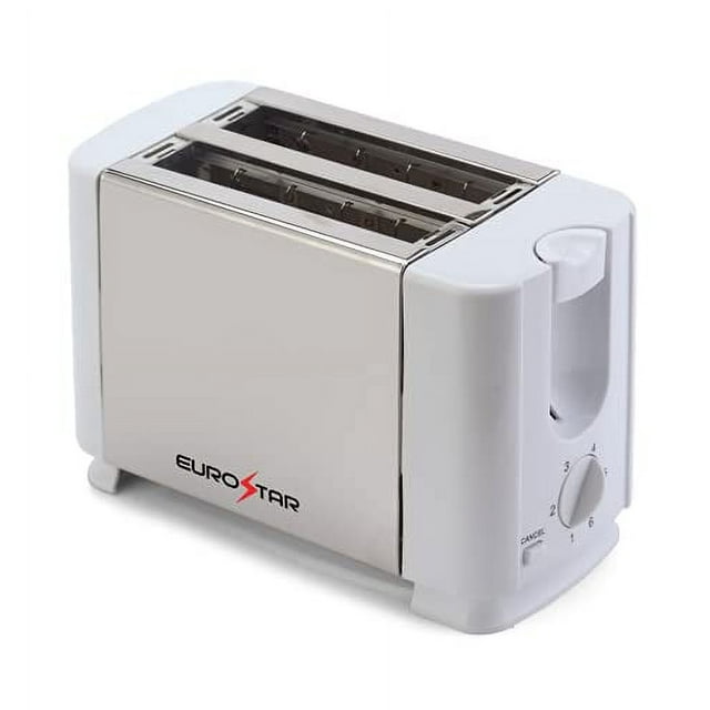 EUROSTAR 2-Slice Stainless Steel Toaster (WHITE) - Walmart.com