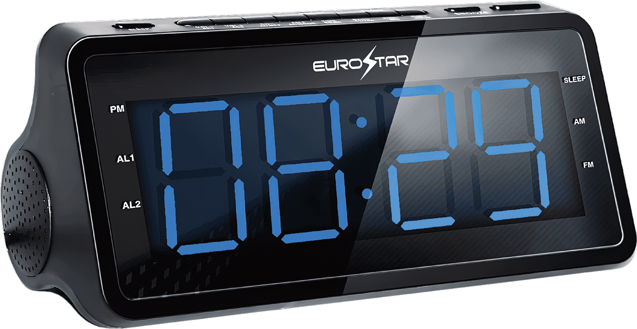 EUROSTAR CR9018 Dual Alarm AM/FM Clock Radio, Black - Walmart.com