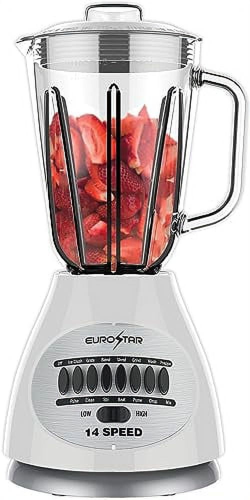 EUROSTAR EBL922GWH 450W 14-Speed Glass Jar Blender, White - Walmart.com
