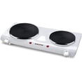 EUROSTAR ES232W Double Burner, 900W + 600W Cast-Iron Elements, White ...