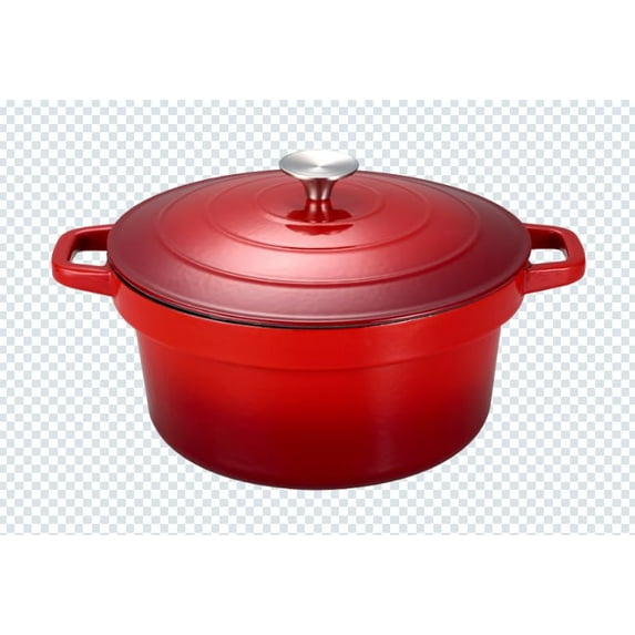 EUROSTAR Enameled Cast Iron Dutch Oven Pot with Lid (Red) - Walmart.com
