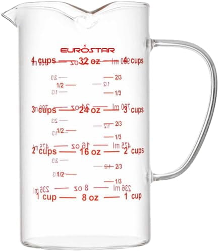 EUROSTAR GMC32T 4-Cup Glass Measuring Cup - Walmart.com